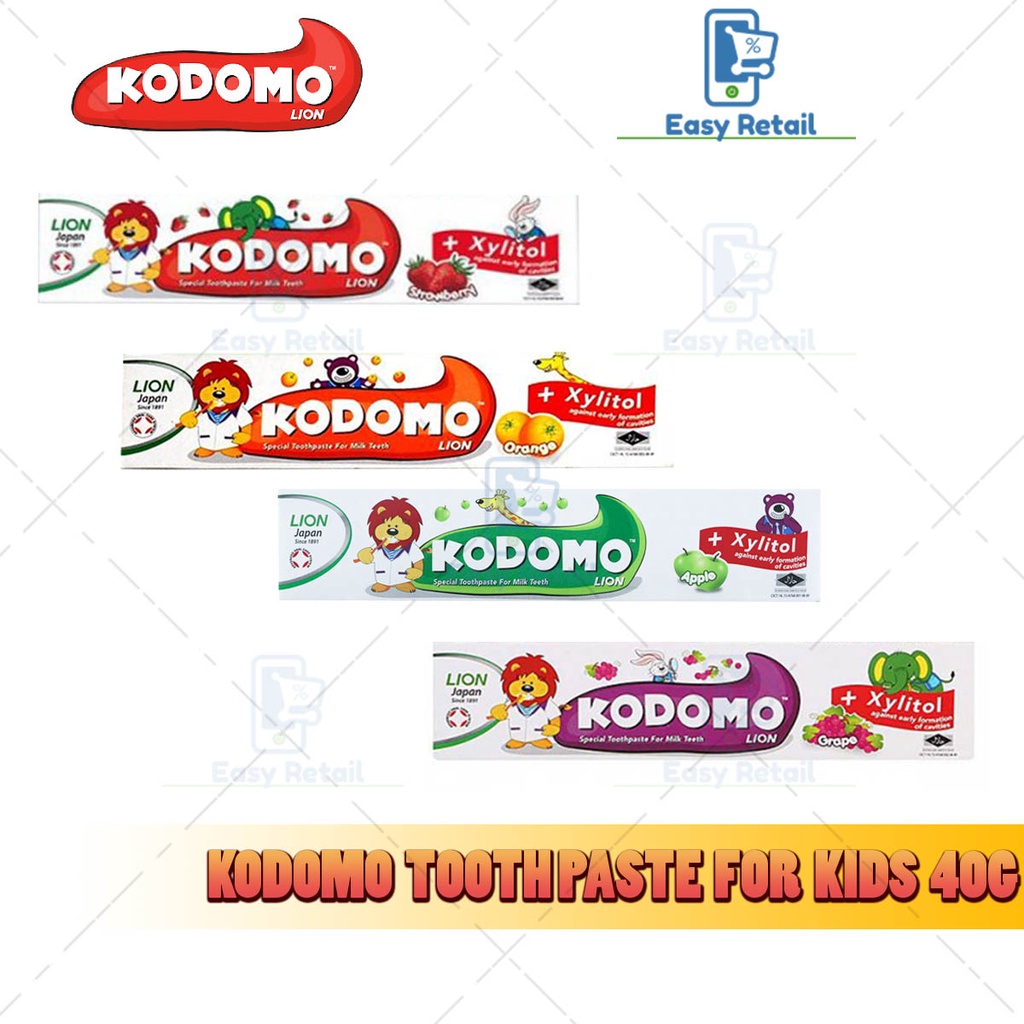 KODOMO Lion Toothpaste 40G ( Strawberry / Apple / Orange / Grape ...