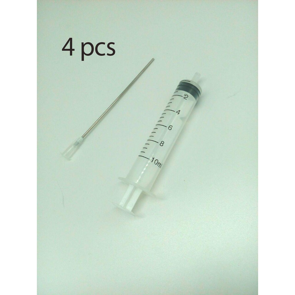 4 units 10 ml Syringe Injector with Flap Tip needle For Refilling Ink ...