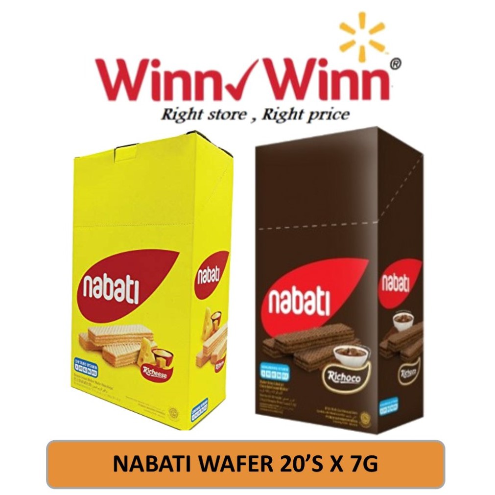 Nabati (Cheese/Chocolate/Peanut) Wafer 20 Pcs X 7g | Shopee Malaysia