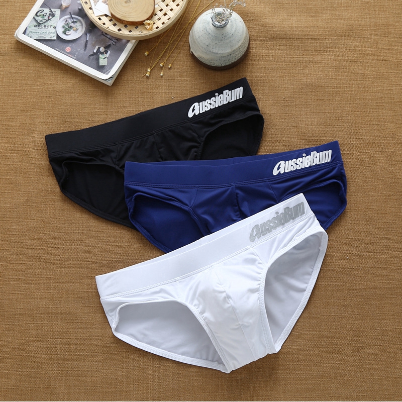 Fashion Mens Low Waist Nylon Silk Slip Triangle Briefs Shopee Malaysia