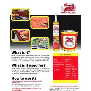 NAGA Bitumen Sealing Compound 2.5kg for roof tiles / Concrete / Bricks ...