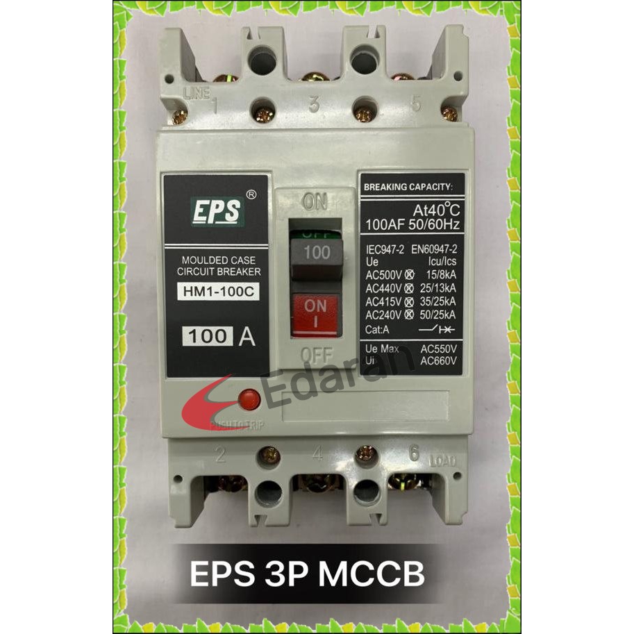 EPS 3P 100A 35KA MCCB (HMI-100C) | Shopee Malaysia