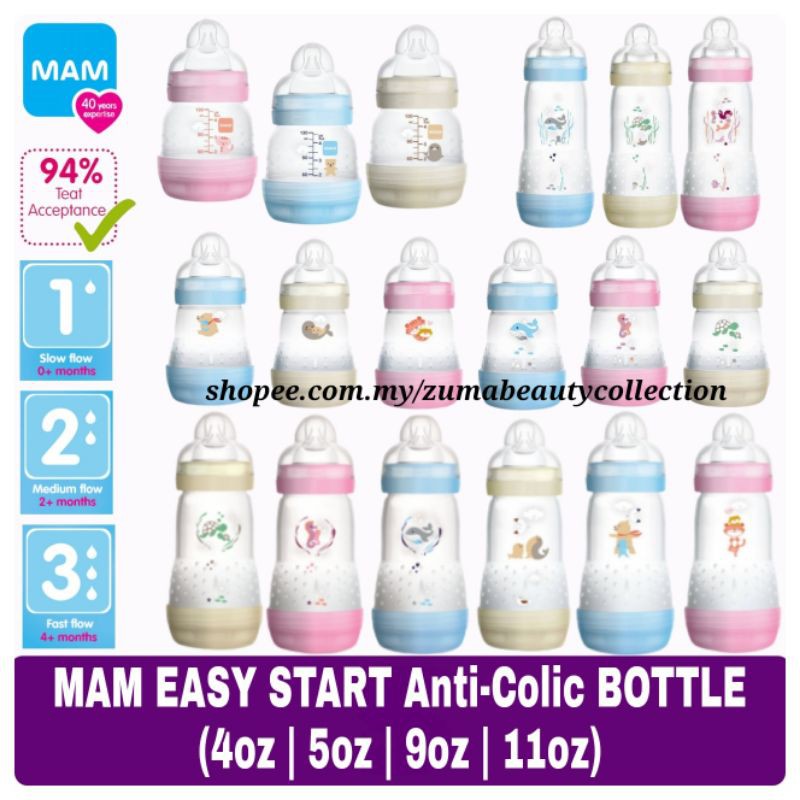 MAM EASY START SELF STERILISING ANTI-COLIC FEEDING BOTTLE | BOTOL SUSU MAM | Shopee Malaysia