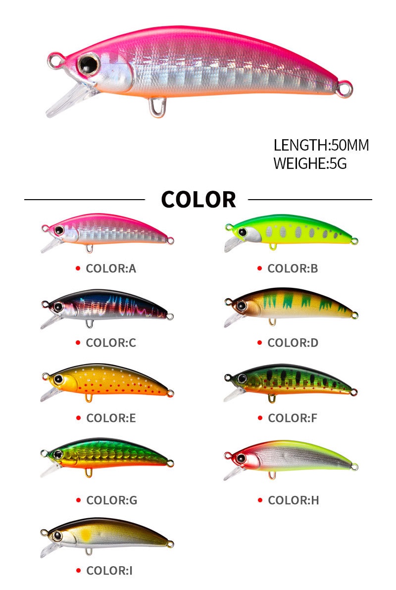 Anh 50mm 5g Sinking Minnow Ultra Light Lures Fishing Sebarau Ikan Kerah 50s 50ss | Shopee Malaysia