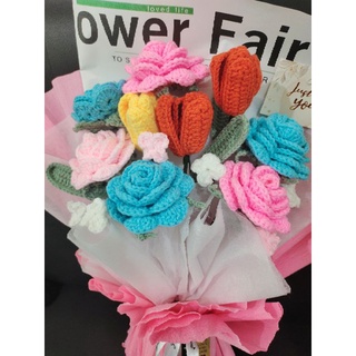 Crocheted flower bouquet / bunga kait | Shopee Malaysia