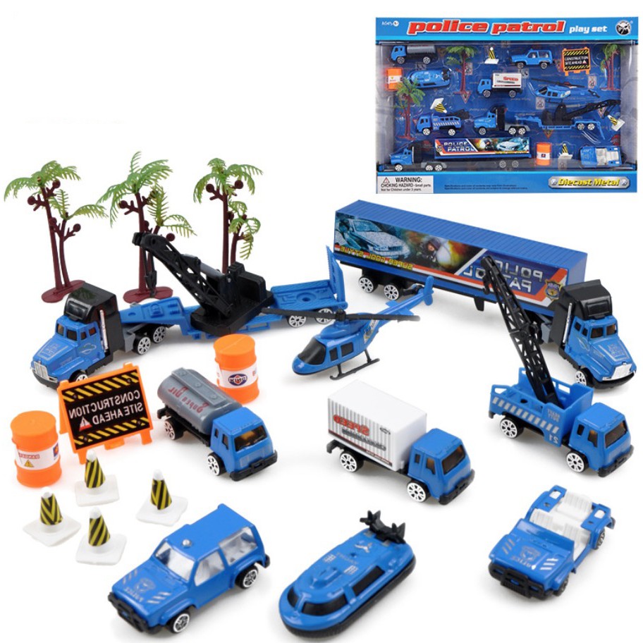 metal police station toys set police car police patrol toys diecast ...