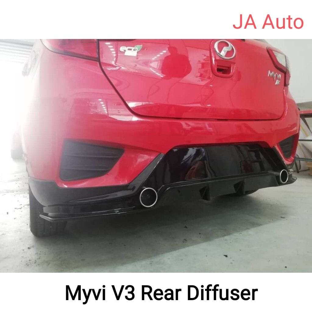 PERODUA MYVI18 GEN 3 V3 REAR DIFFUSER (PUR QUALITY) BY JA AUTO | Shopee ...