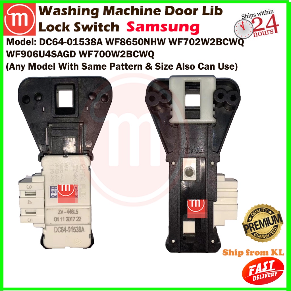 Samsung Washing Machine Door Lib Lock Switch DC64-01538A WF8650NHW WF702W2BCWQ WF906U4SAGD ...