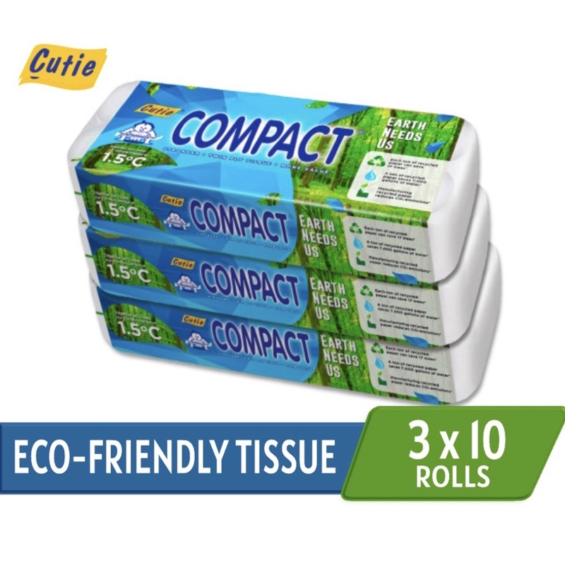 Cutie Compact Toilet Roll (Blue) - 30 rolls ( 1.3kg) | Shopee Malaysia