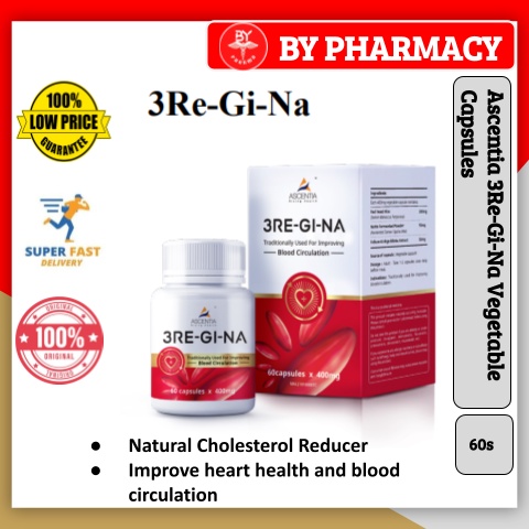 ASCENTIA 3RE-GI-NA 60 VEGETABLE CAPSULES RED YEAST RICE+NATTO+GINKGO TO ...