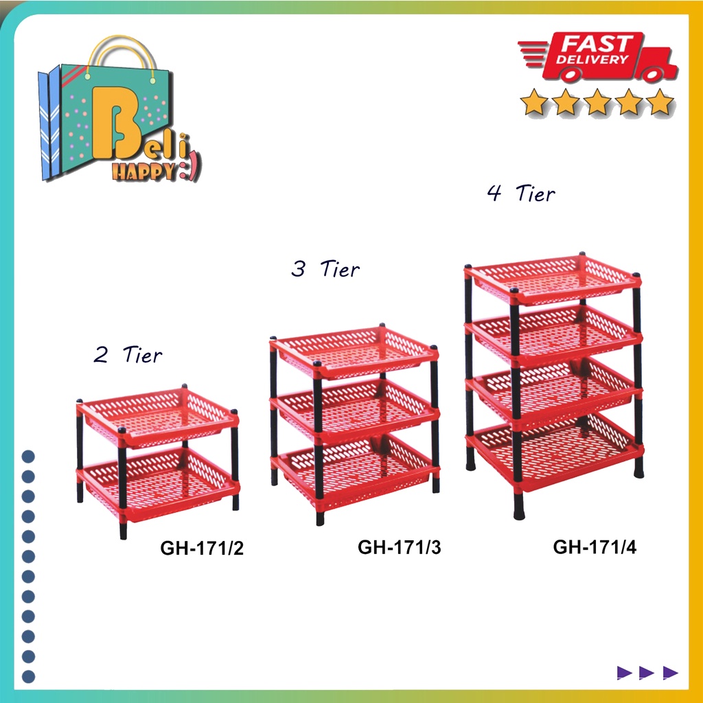 Twin Dolphin Tier Multi-Purpose Rack/ Shelving Unit Storage Shelves for ...