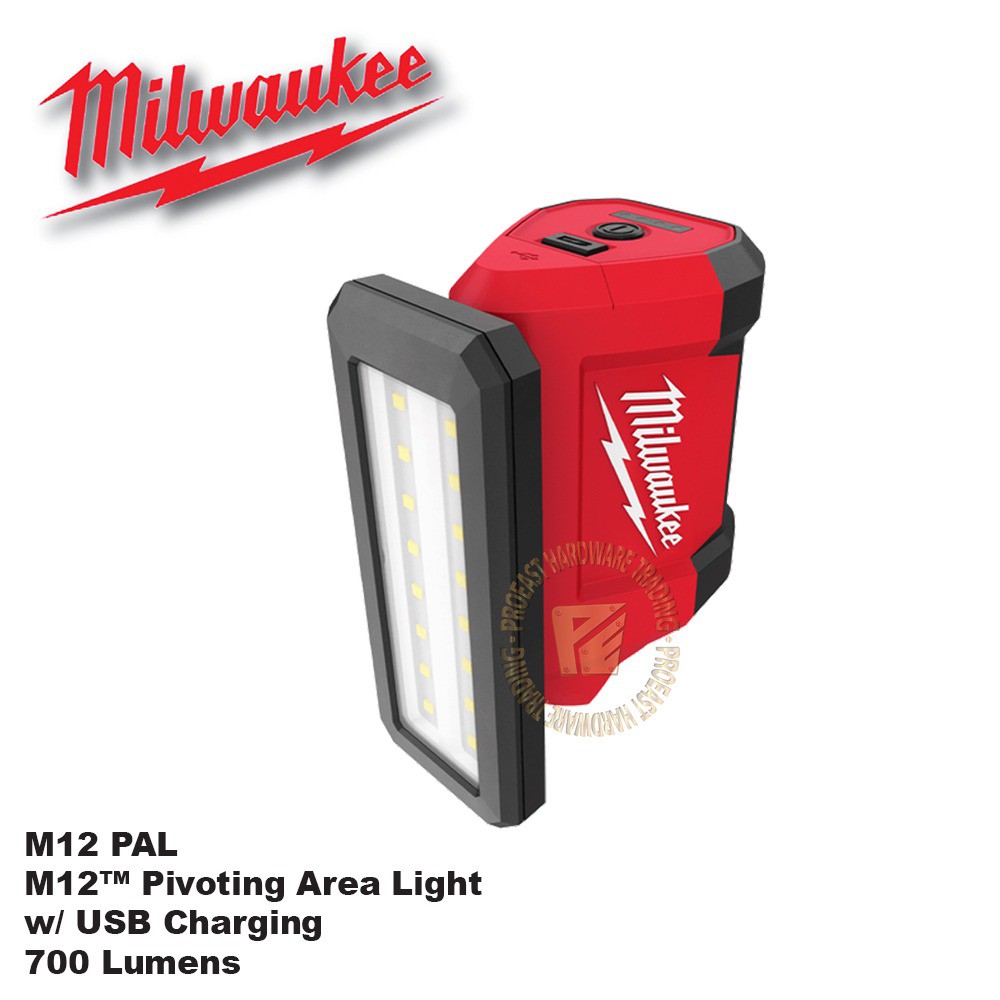 Milwaukee M12 PAL-0 Pivoting Area Light w/ USB Charging ( Bare Tool ...
