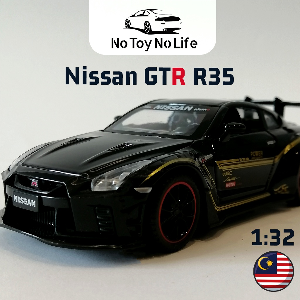 NISSAN GTR R35 DIECAST 1:32 Vehicle Sport Racing Toy Car Sound Light ...