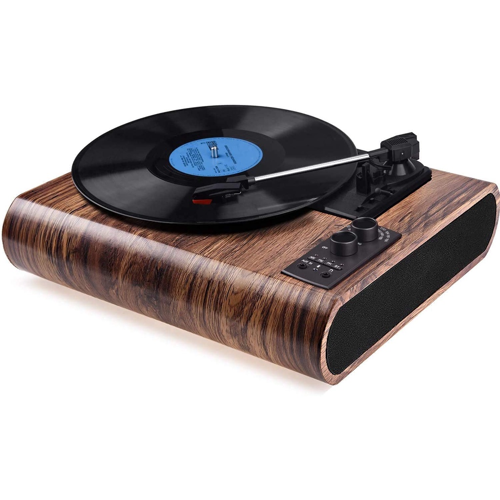 Voksun Vintage Turntable Bluetooth Vinyl Player LP Record Player with 3 ... Voksun Vintage Turntable Bluetooth Vinyl Player LP Record Player with 3 ...