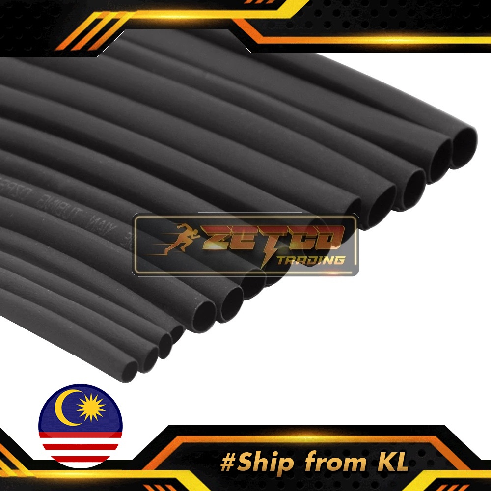 1 Meter Heat Shrink Tube Heat Shrinkable Sleeving Black Color 3mm 4mm 5mm 6mm 7mm 8mm 10mm 13mm ...