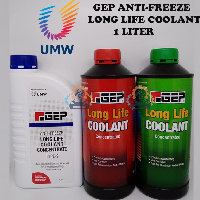 100% ORIGINAL UMW GEP Long Life Coolant Concentrated 1Litre {RED / BLUE/ GREEN} | Shopee Malaysia