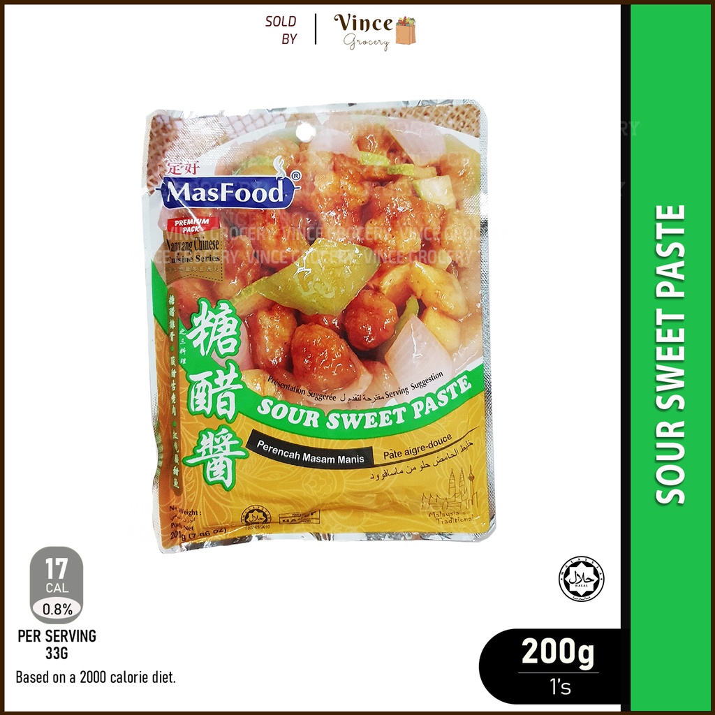 MASFOOD Sweet Sour Paste | Perencah Masam Manis | 定好 糖醋酱 200G | Shopee ...