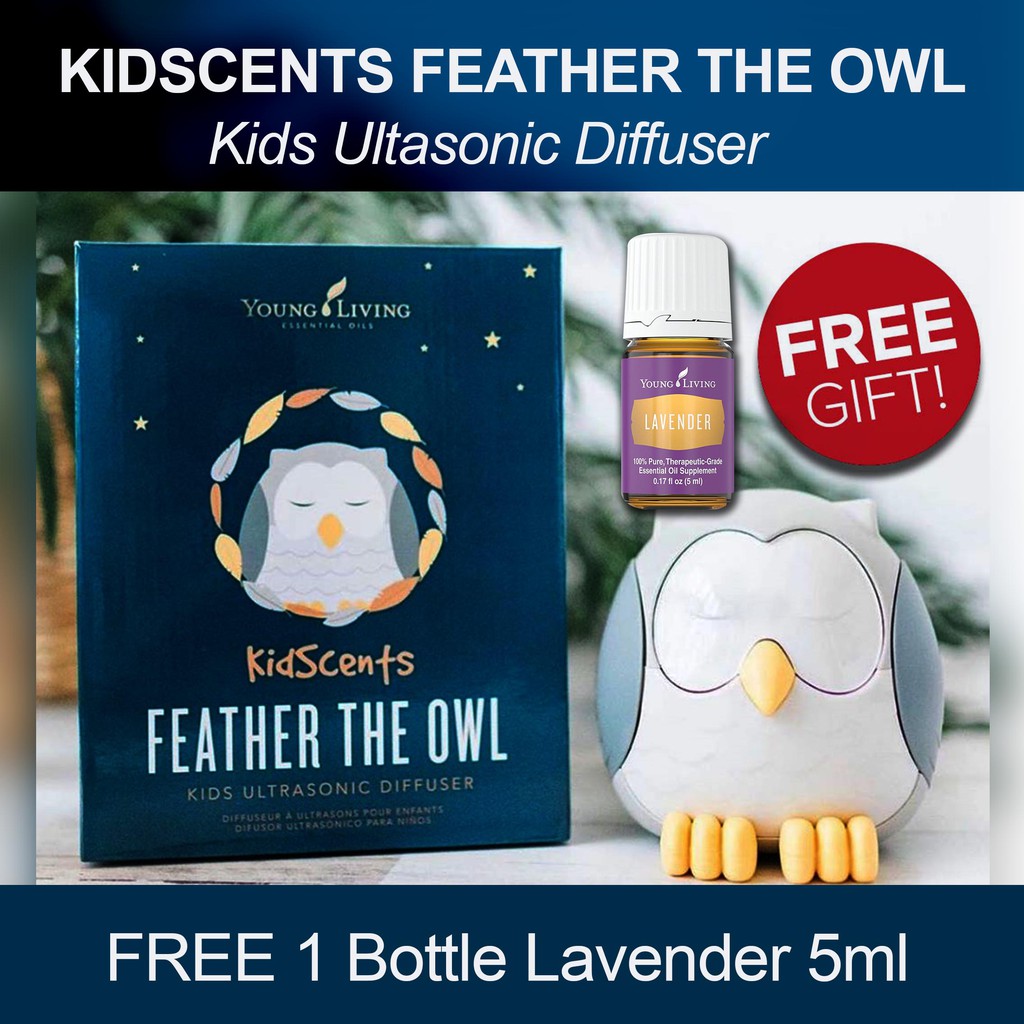 Young Livings KidScents Feather The Owl Kids Ultrasonic Diffuser with 6 ...