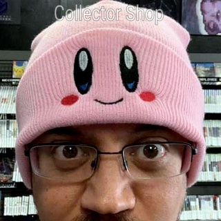 Tik Tok Popular Kawaii Kirby Hat Knitted Pokemon Hat Pink Smiley Face ...