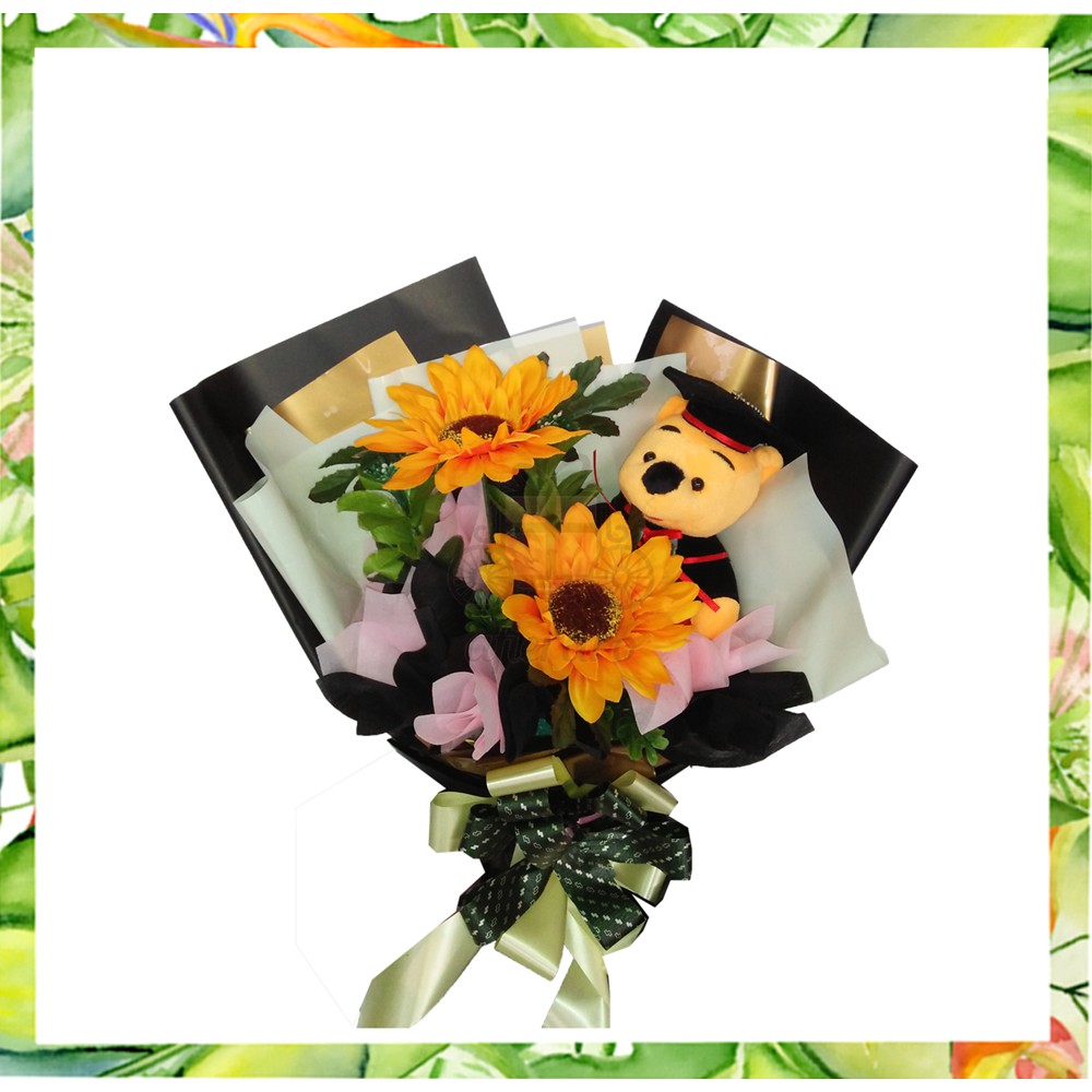 Pooh Flower Bouquet Convocation Graduation Konvokesyen Gift Hadiah ...