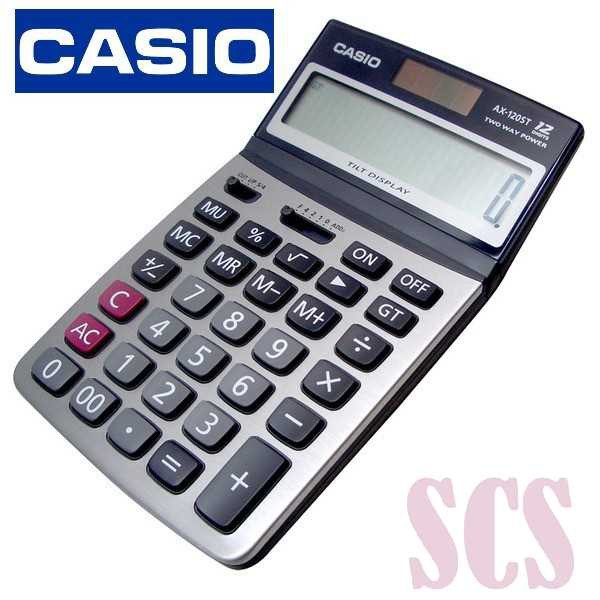 Casio AX-120ST Calculator (12 Digits, Metal Faceplate, 2 Way power ...