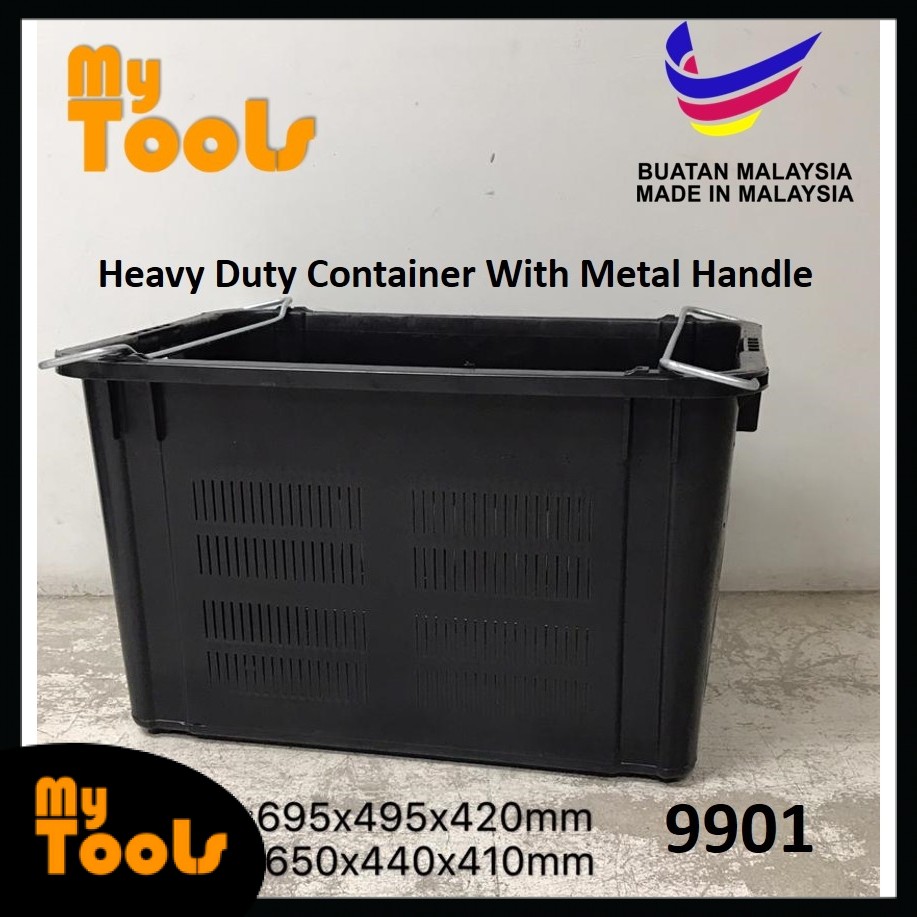 Mytools 9901 Industrial Storage Container Basket Plastic Stackable ...