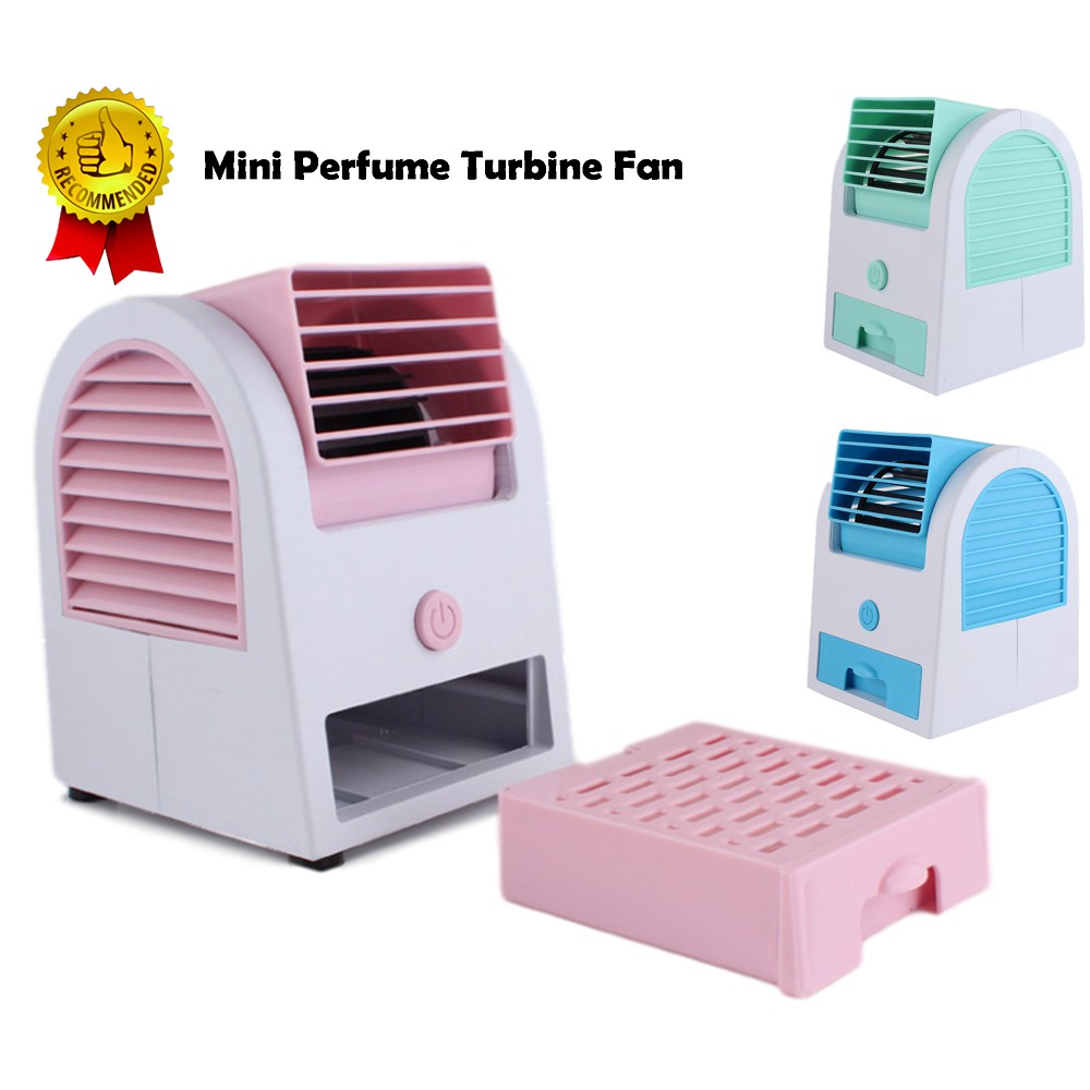 HEJ Mini Fan Aircond/Fragrance/Small/Air/USB/Batteries/Bladeless ...