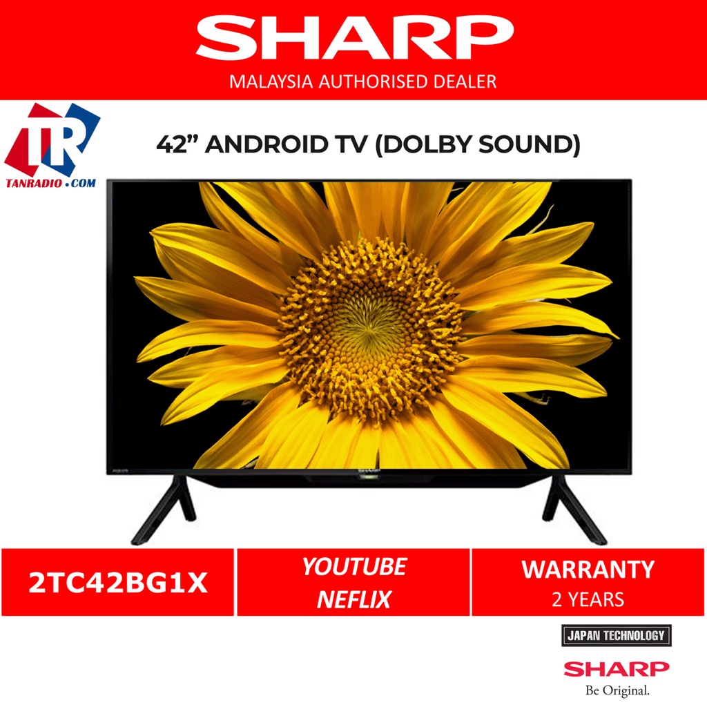 SHARP TV ( 2TC42BG1X ) 42" Android SMART TV FUll HD Youtube Netflix MYTV | Shopee Malaysia