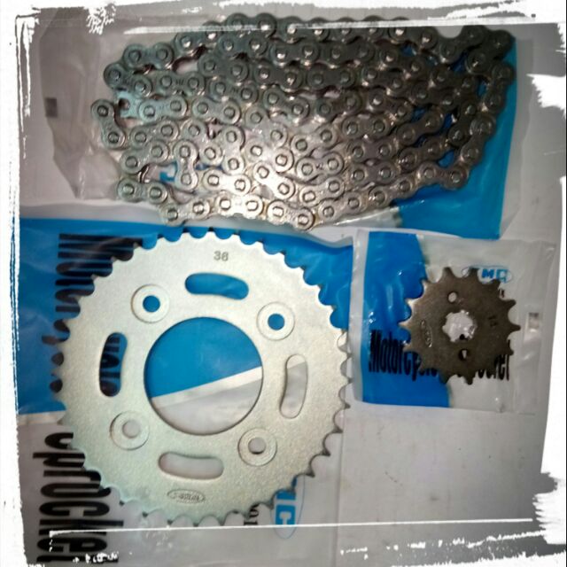 MOTORCYCLE CARBON STEEL HEAVY DUTY CHAIN & SPOCKET SET ( KMC) | Shopee ...