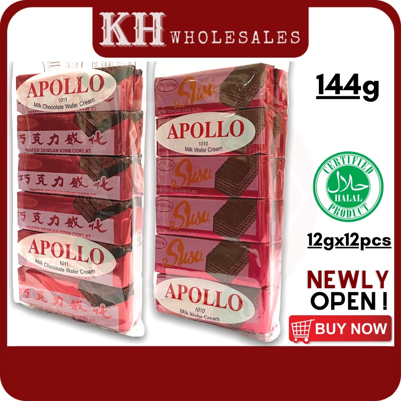 [12pcs x 12g] KH Apollo Chocolate Wafer Biscuit Chocolate/Susu Apollo ...
