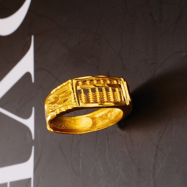Ready stock Gold Abacus Ring 18K gold ring gold finger ring Euro gold ...