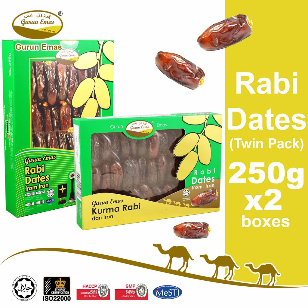 Gurun Emas Rabi Dates (250gm) x 2 Boxes | Shopee Malaysia