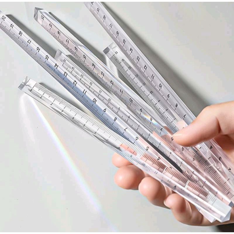 Triangular Scale Ruler Office Transparent Ruler | Shopee Malaysia