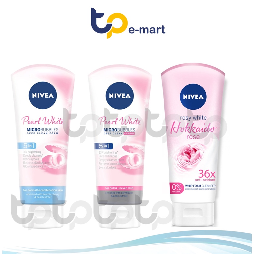 NIVEA Pearl White Microbubbles Deep Clean Foam/ Scrub/ Face Care ...