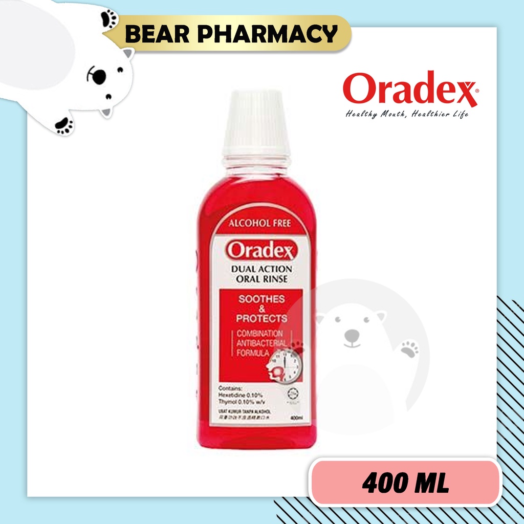 ORADEX Dual Action Oral Rinse 400ml [Exp: 05/2025] Anti-bacterial ...