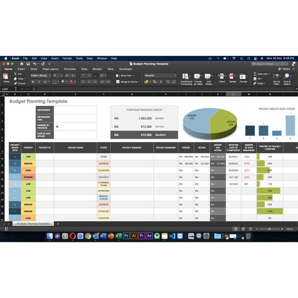Budget Planning Excel Template | Shopee Malaysia