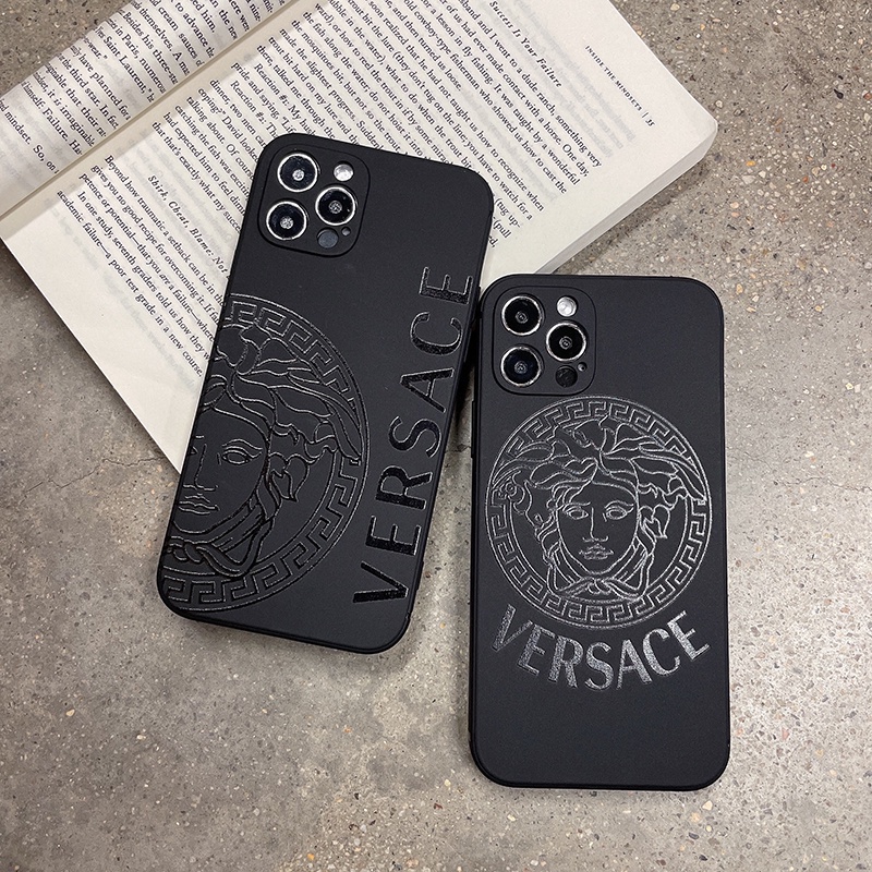 Medusa Versace logo pattern soft TPU Silicone Case for iPhone 11 12 13 ...