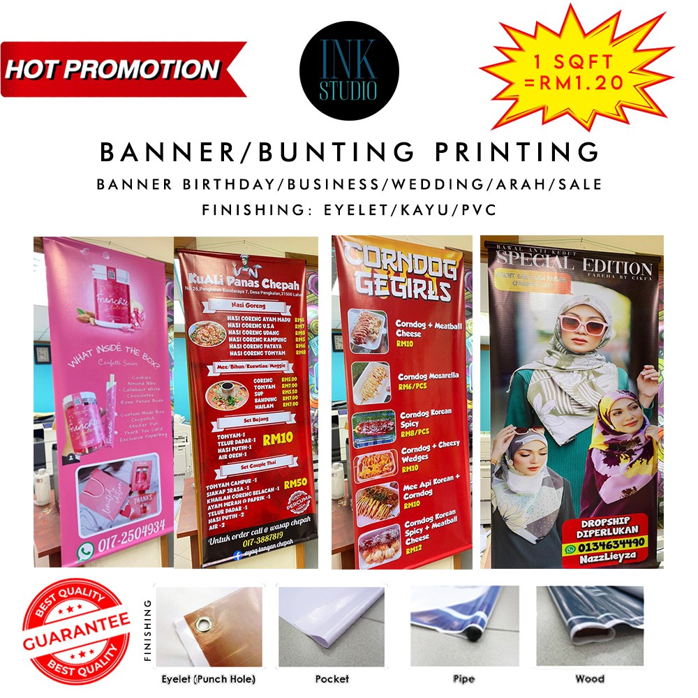 Banner/Bunting Murah2 (Eyelet/Kayu/PVC) | Shopee Malaysia