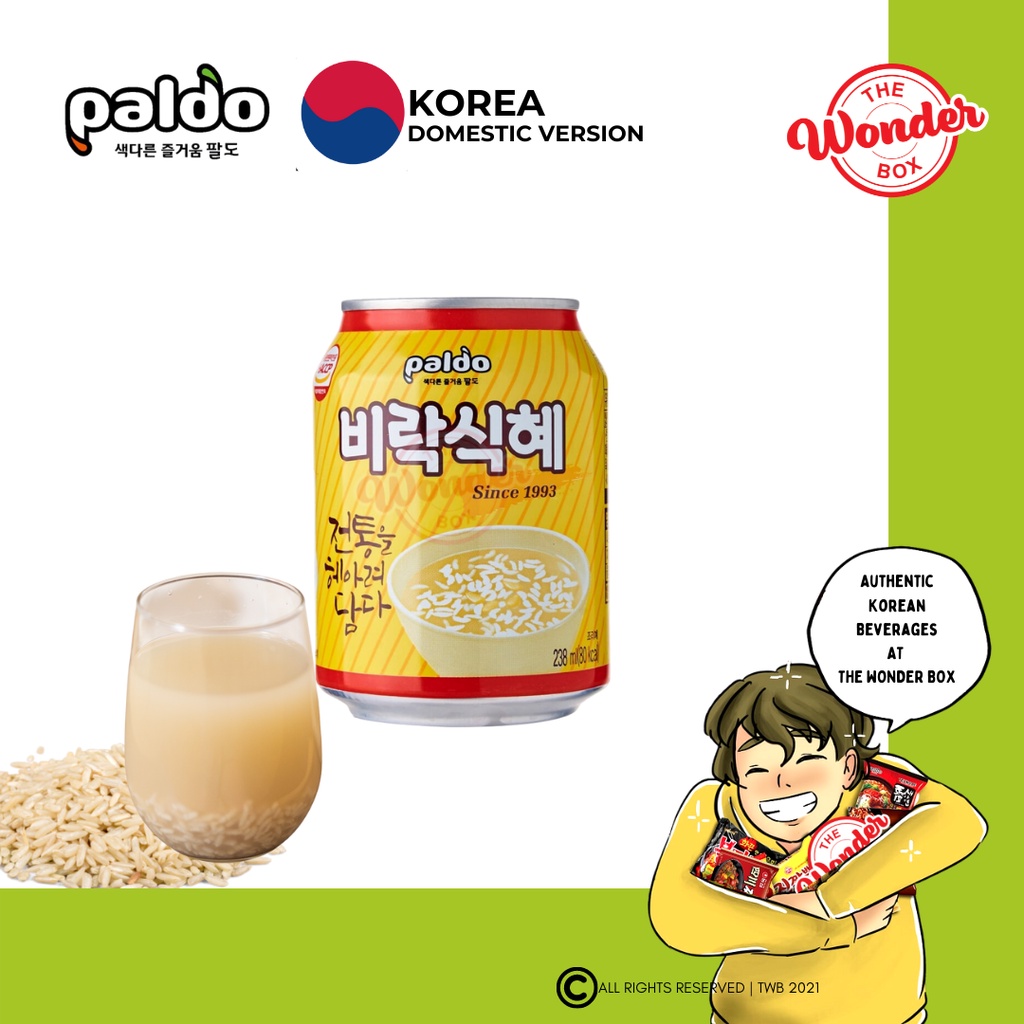 MADE IN KOREA | Paldo Sikhye / Shikhye Rice Punch 238ml 팔도비락식혜 八道韓國食醯甜米露 | THE WONDER BOX ...