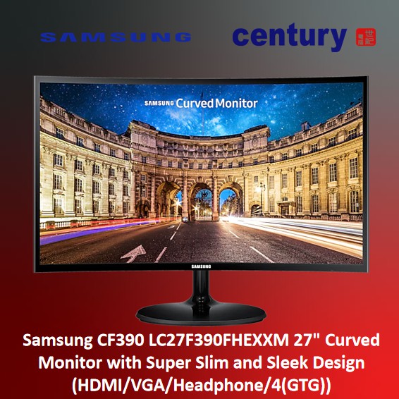 Samsung CF390 LC27F390FHEXXM 27" Curved Monitor with Super Slim and ...