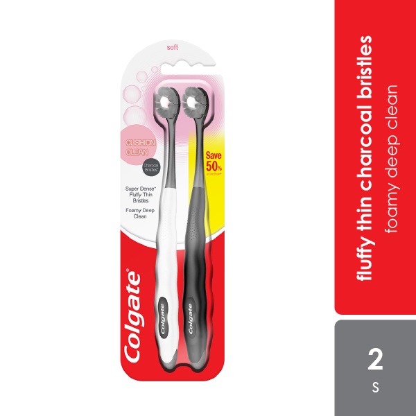 Colgate Toothbrush Cushion Clean Charcoal - Fluffy Thin Charcoal ...