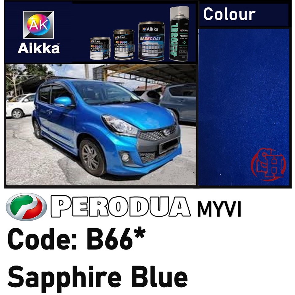 PERODUA MYVI Sapphire Blue B66* Pearl /Aikka Oem Factory Colour ...