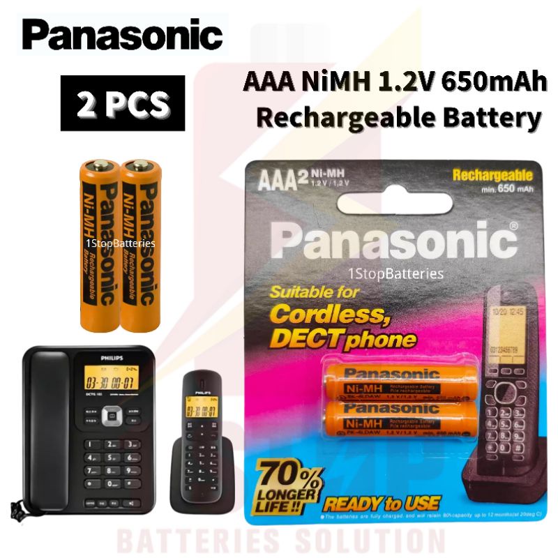 Panasonic AAA 650mAh 1.2V NiMH Rechargeable Battery Charging 1500 times ...