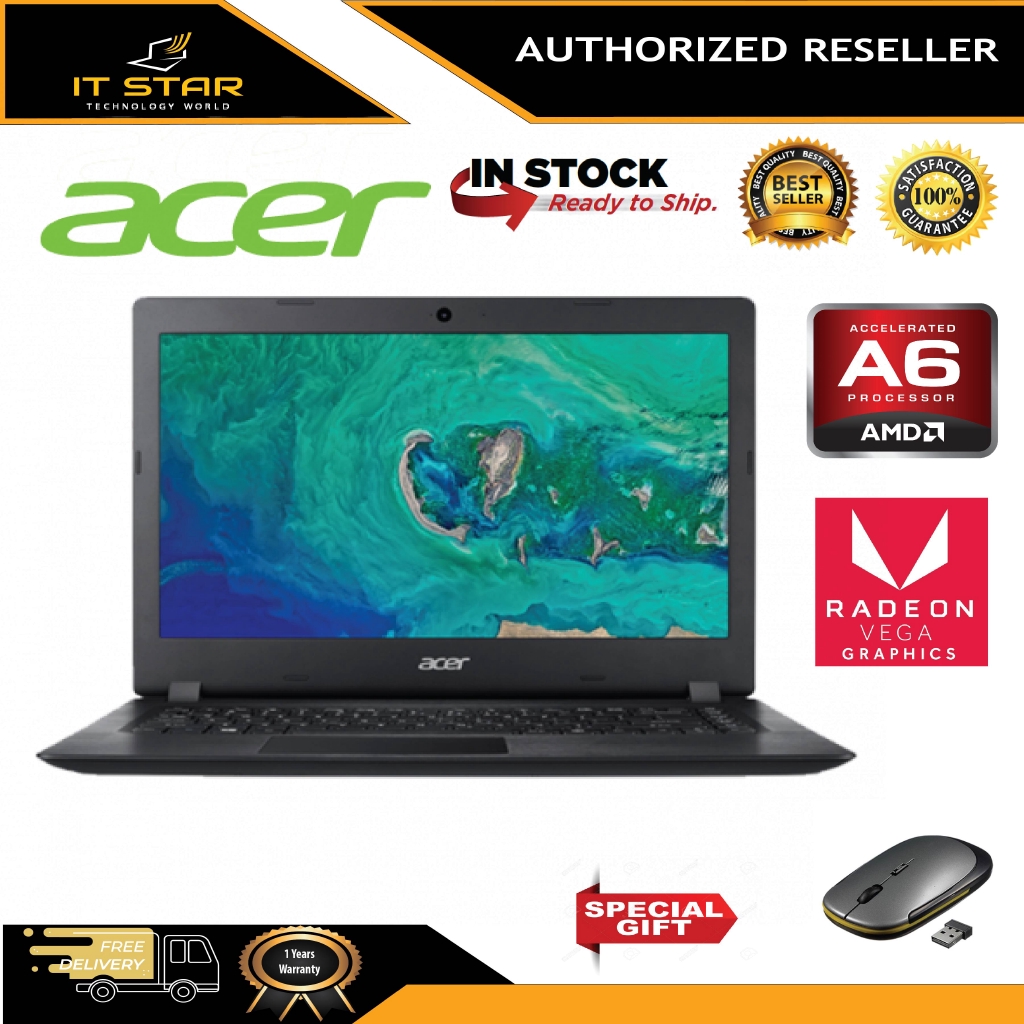 Acer Laptop Aspire 3 A314-21-65M7 14" Black ( A6-9220e, 4GB, 500GB, ATI ...