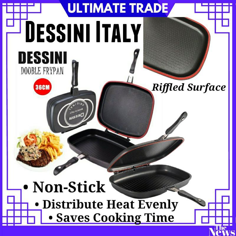 DESSINI Periuk Double Frying Pan Italy Cookware Grill Fast Cooking ...