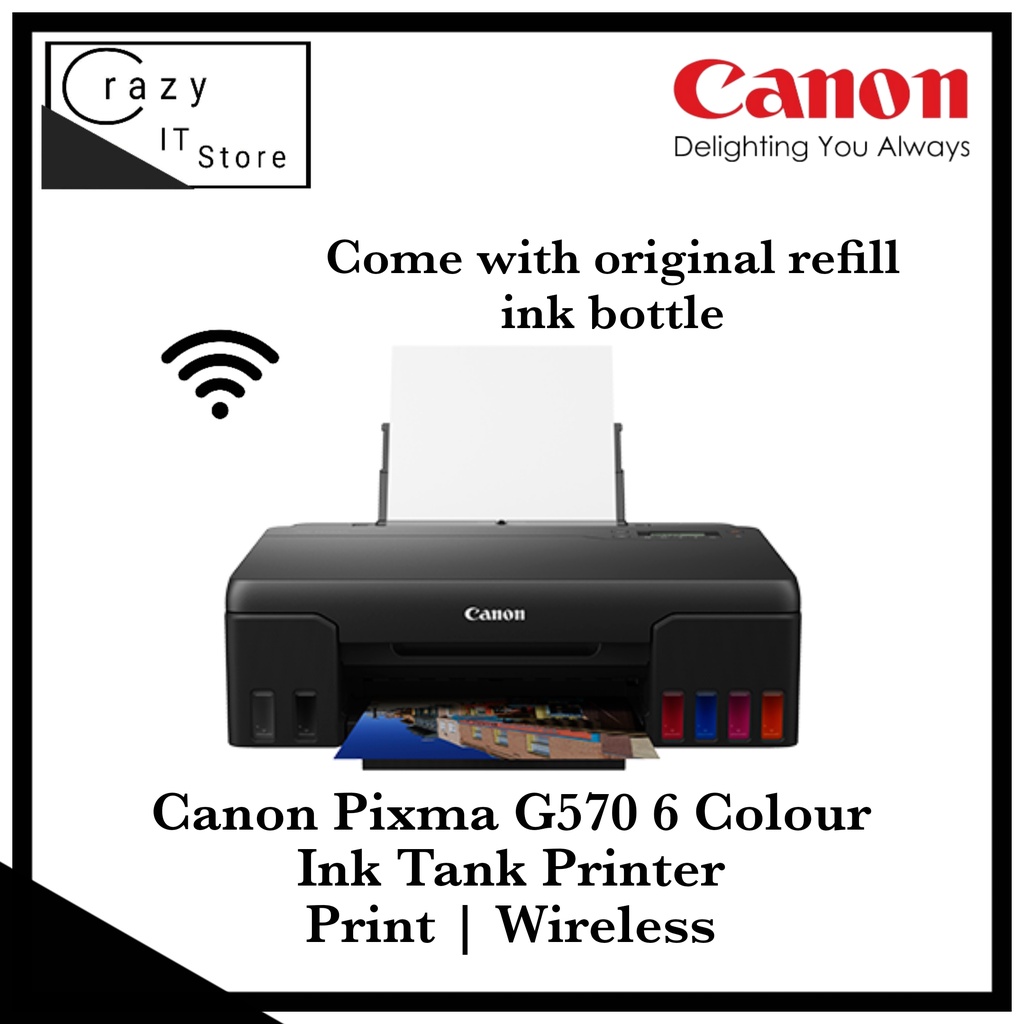 Canon Pixma G570 Single Function Ink Tank Wireless Photo Printer 6 ...