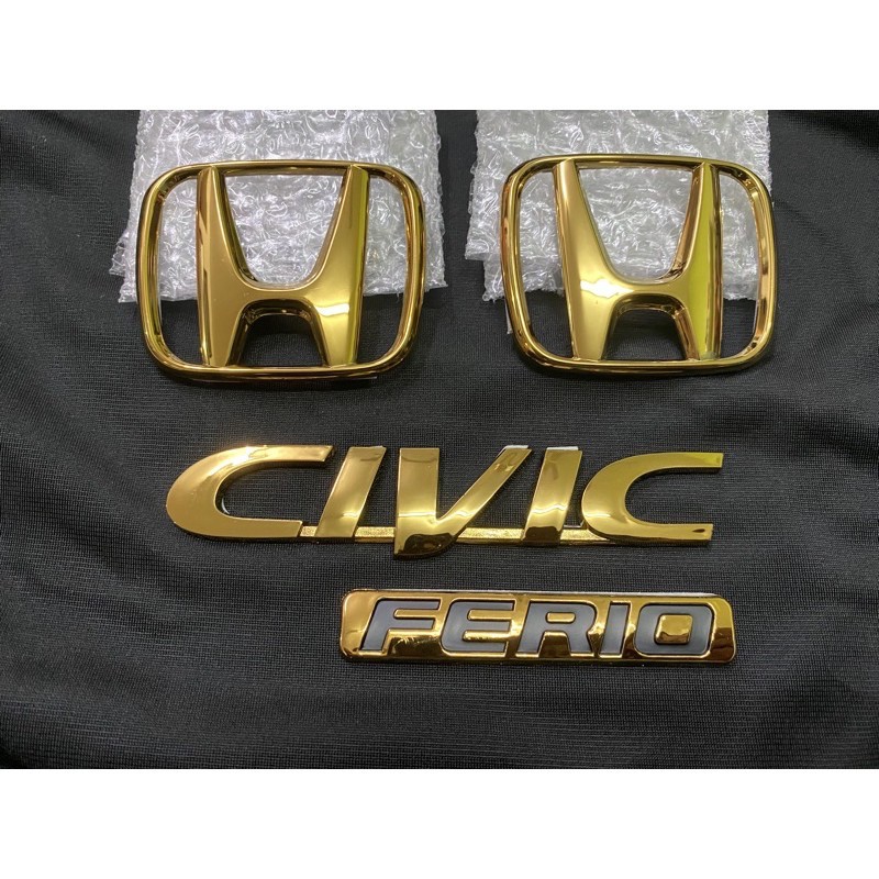 Logo Honda Civic Ferio Ek gold emblem civic ferio ek gold logo | Shopee ...