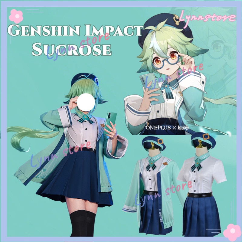 Genshin Impact Sucrose Cosplay Costume JK Uniform with Wig ONEPLUS Co ...