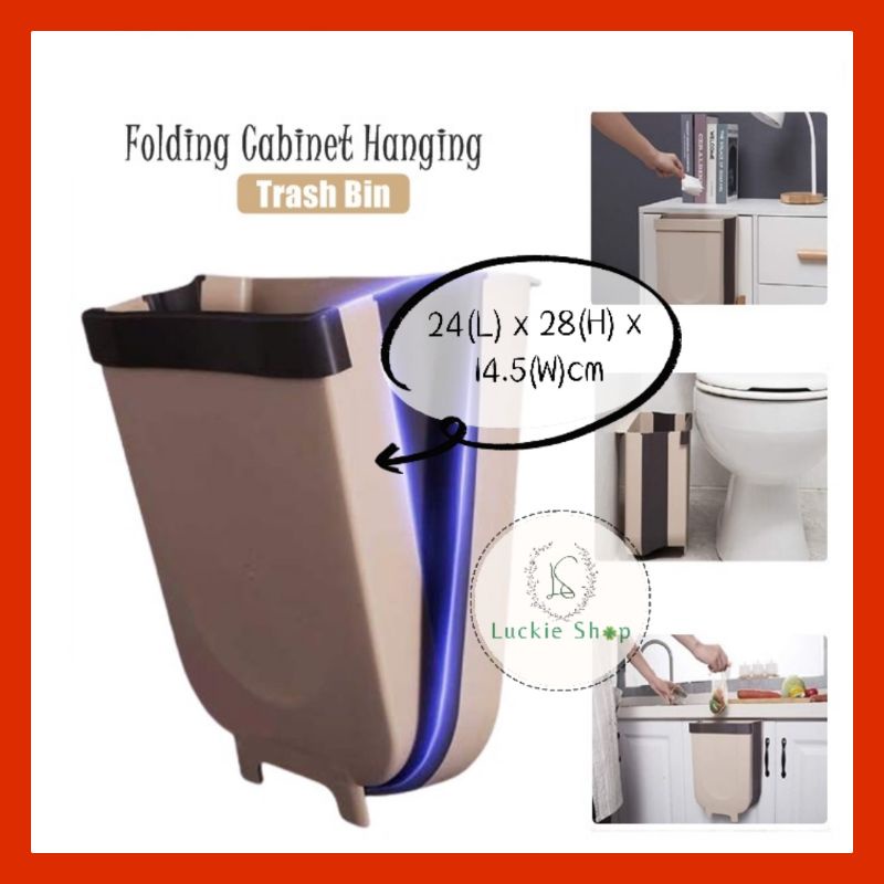 Kitchen Wall Mounted Folding Dustbin Cabinet Door Foldable Hanging ...