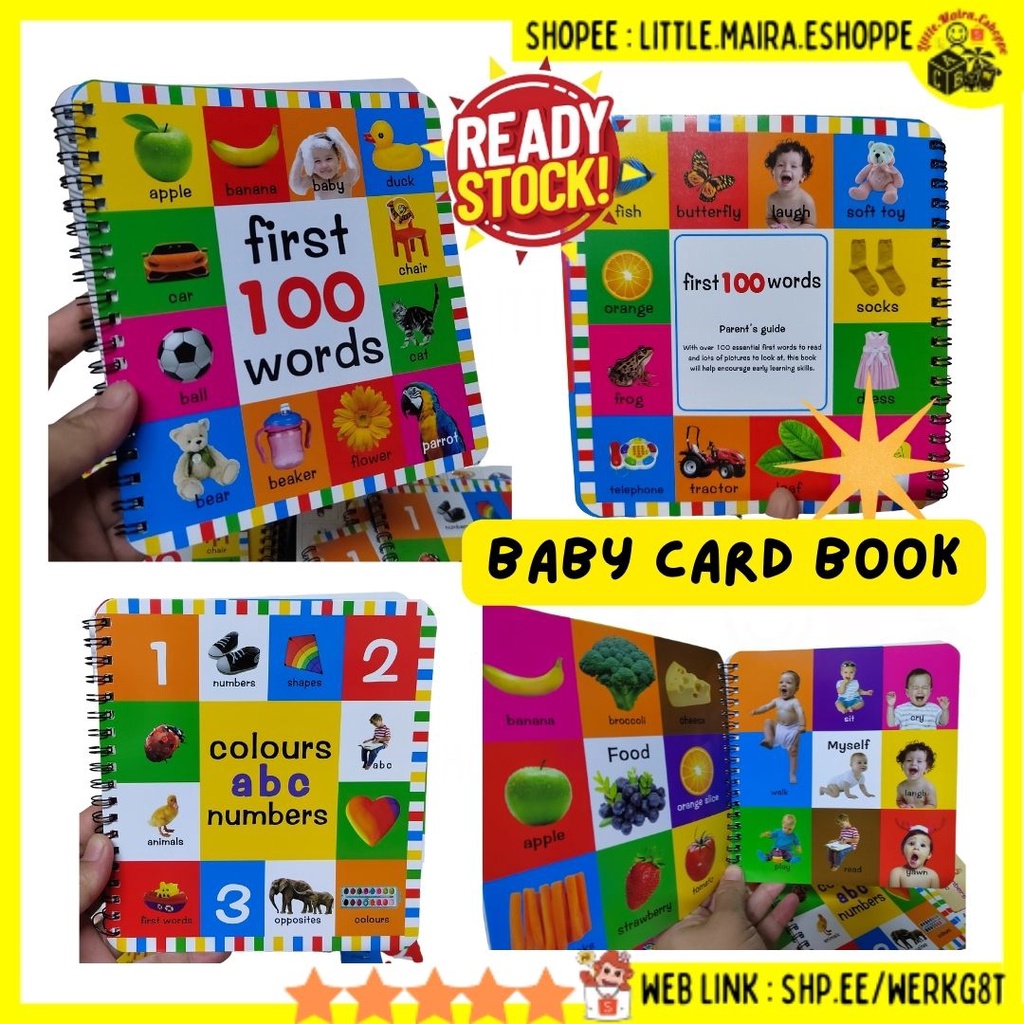 Baby First 100 Words Book Buku Pertama Bayi Berwarna Glossy Card ...
